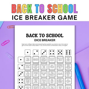 Back to School Game Printable Ice Breaker Game 1st Day of School ...