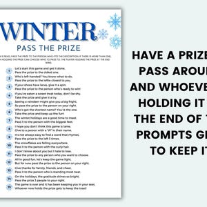 Winter Pass the Prize Winter Game Printable Winter Party Games Winter ...