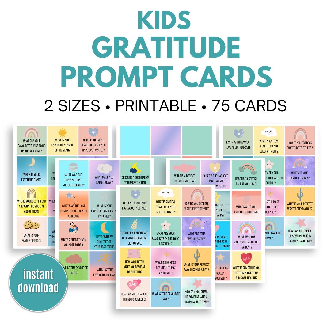 Gratitude Prompts for Kids, Gratitude Questions for Kids, Gratitude ...