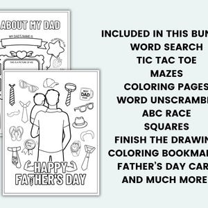 Fathers Day Activity Bundle Printable Fathers Day Activity Fathers Day ...