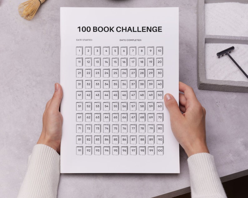 100 Book Reading Challenge Printable Book Tracker, Book Reading Log ...