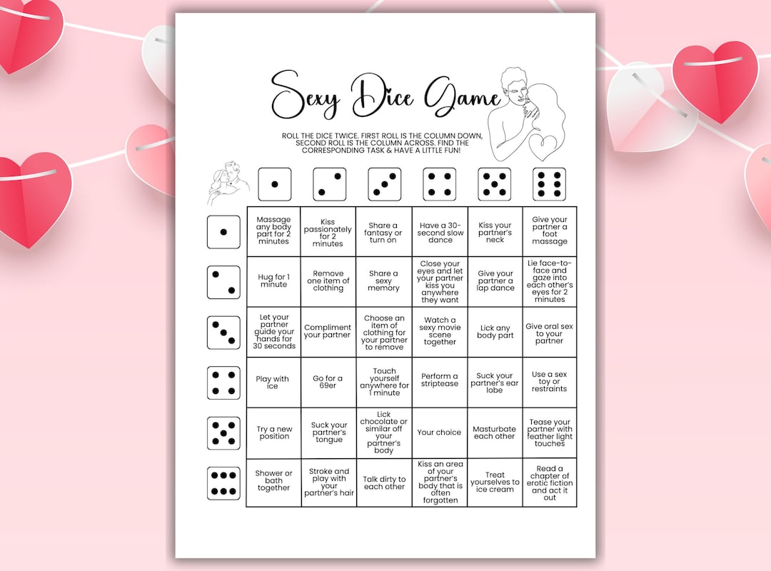Sexy Dice Game Printable Couples Dice Game Date Dirty Dice Naughty Dice ...