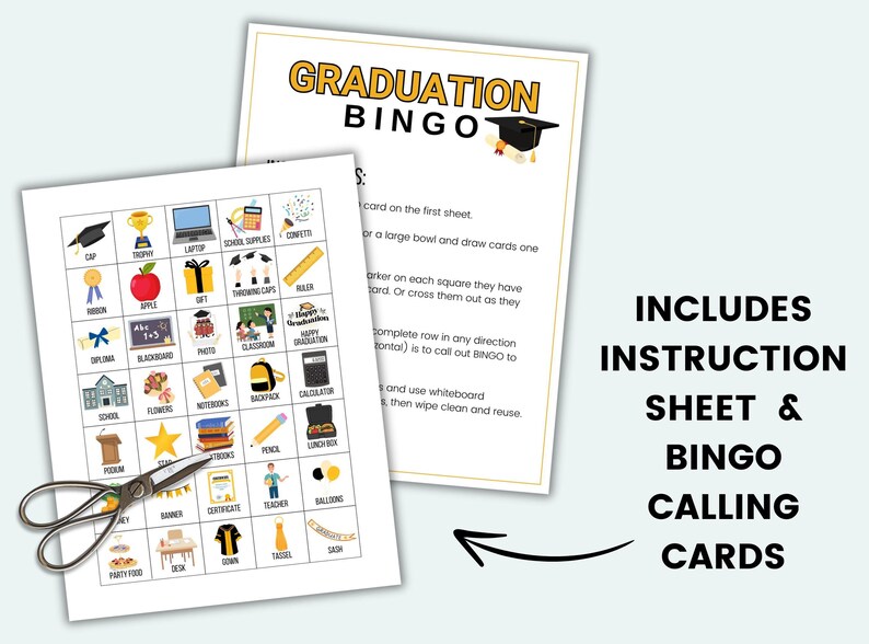 Graduation Bingo Game Printable Graduation Games Graduation Party Games ...