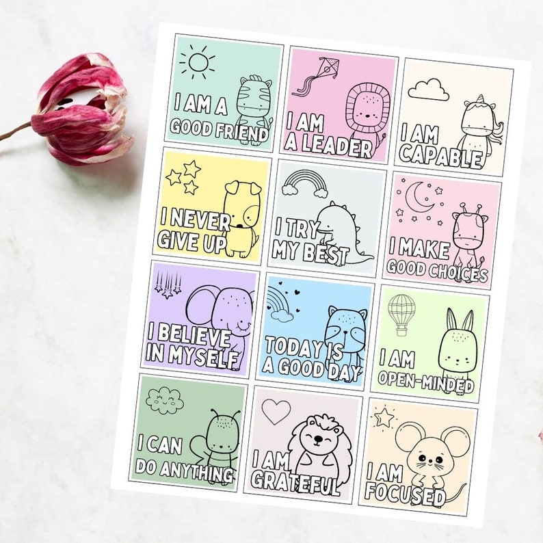 Positive Affirmation Cards for Kids Printable Affirmation Cards ...