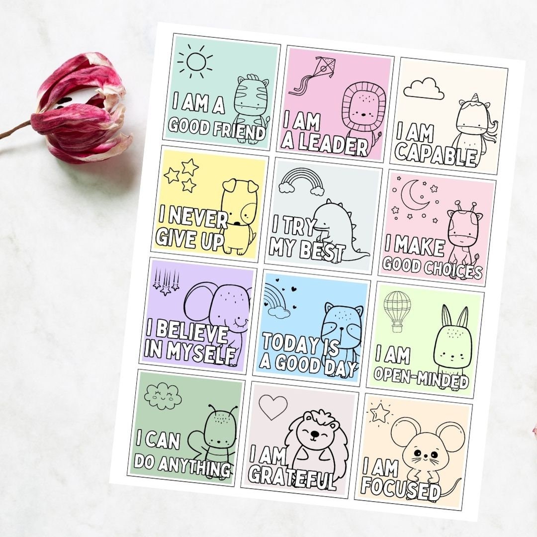 Positive Affirmation Cards for Kids Printable Affirmation Cards ...