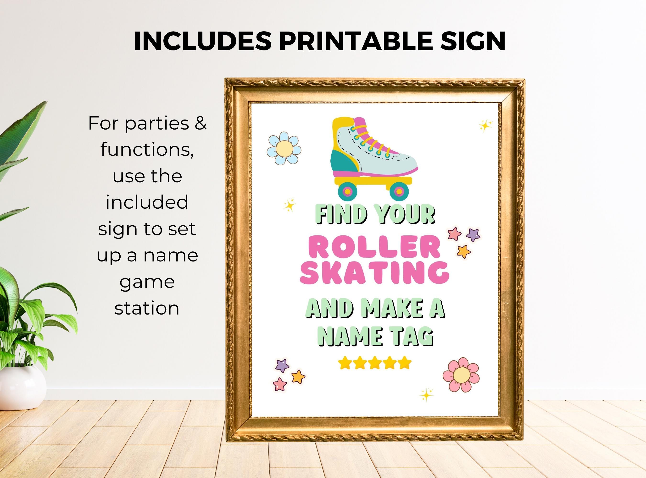 What's Your Roller Skating Name Party Game Printable Skating Party Game ...