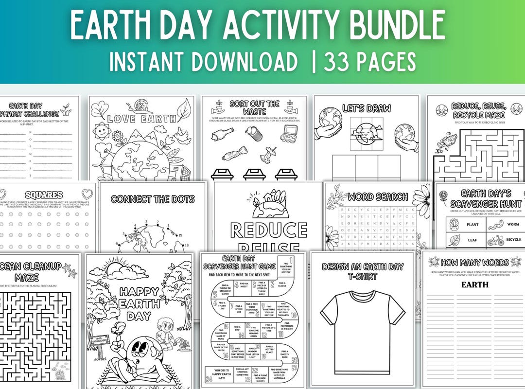 Earth Day Activity Bundle Printable Earth Day Activities Earth Day ...