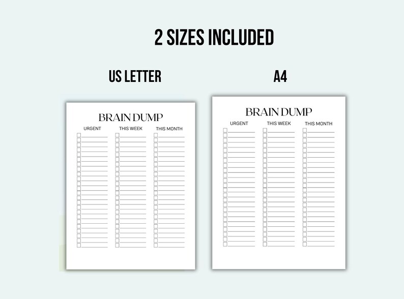 ADHD Brain Dump Planner Printable Brain Dump Templates Executive ...