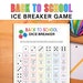 Back to School Game Printable Ice Breaker Game 1st Day of School ...