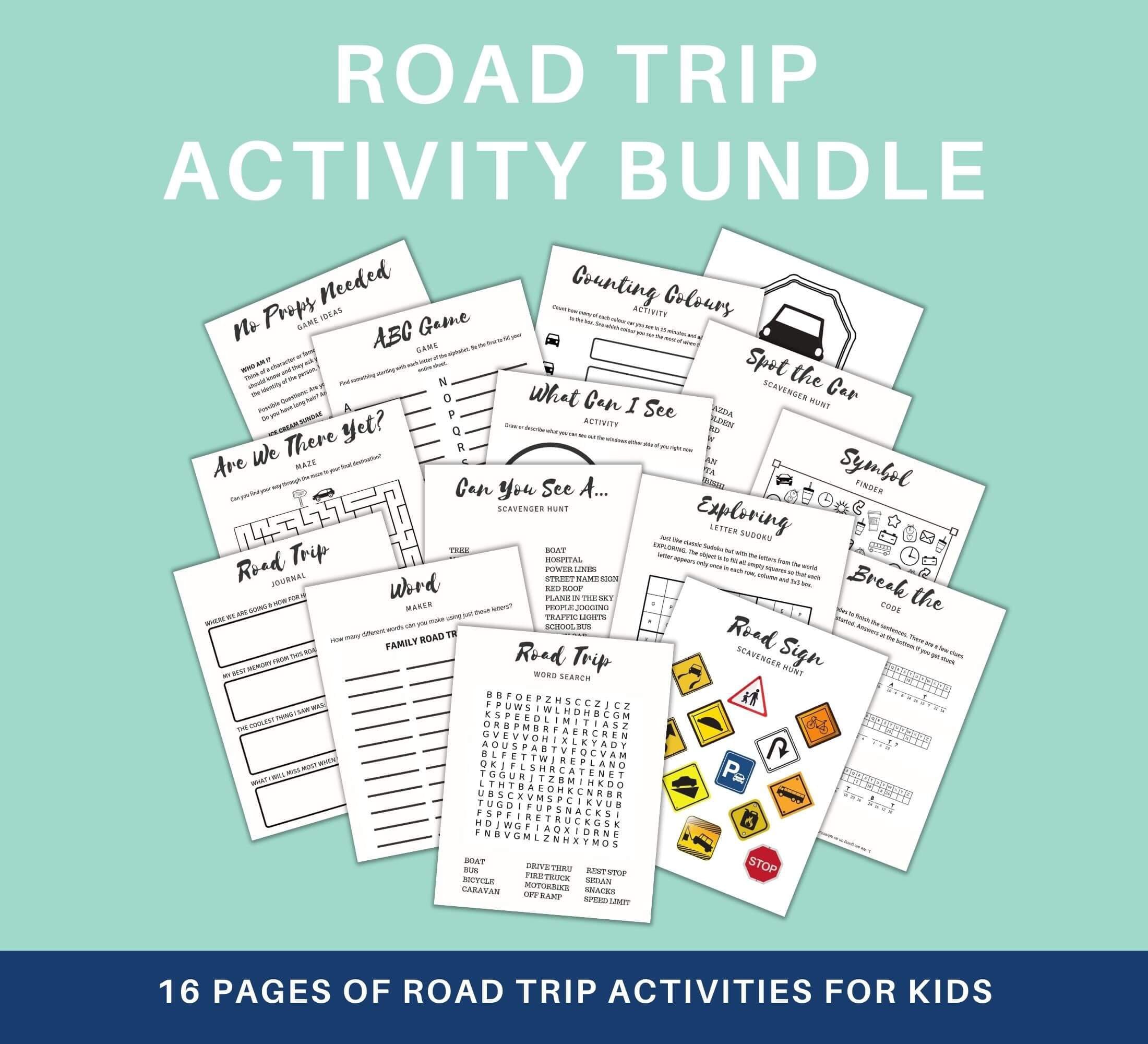 Printable Road Trip Games Printable Travel Games Road Trip Activities ...