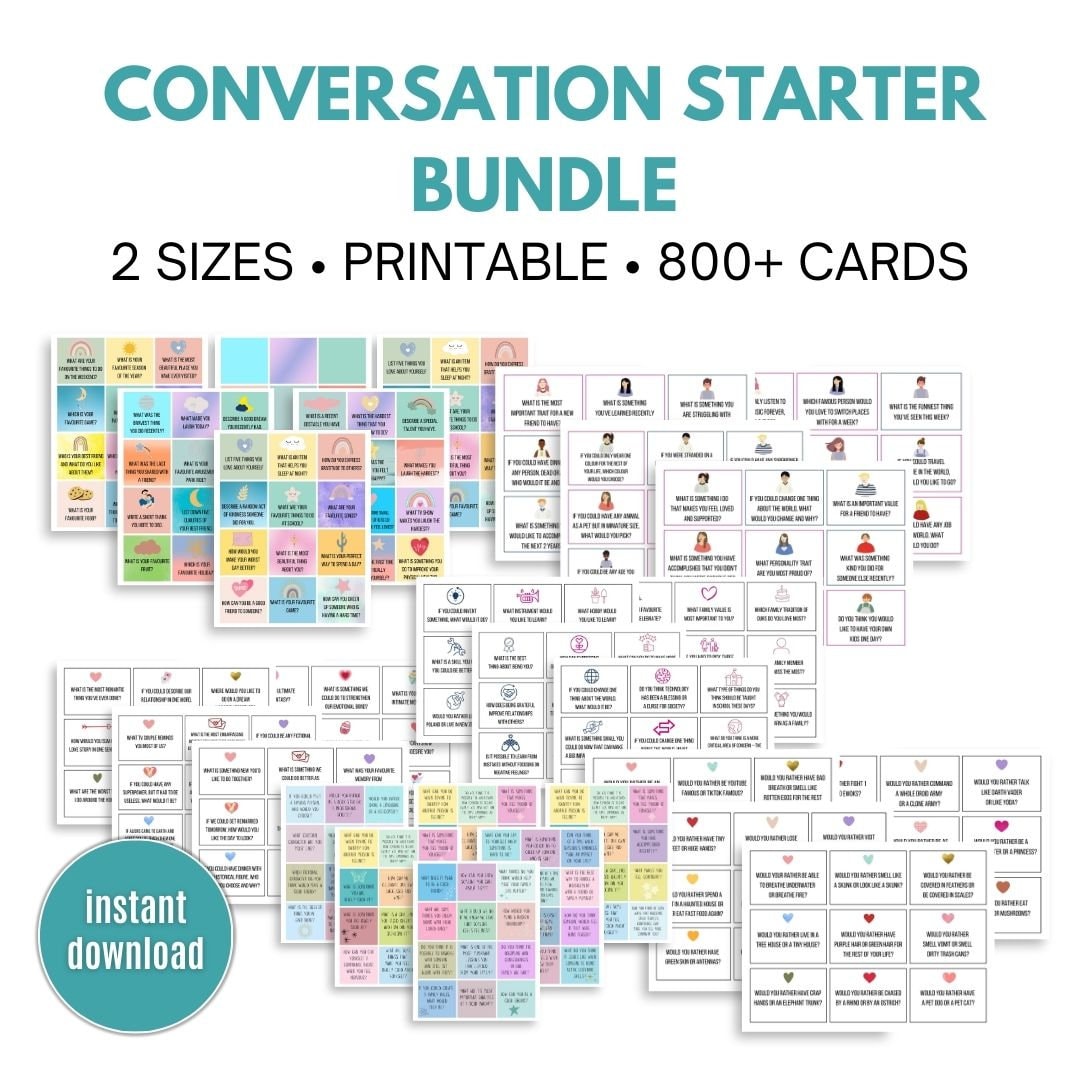 Conversation Card Bundle, 900 Conversation Cards for Families ...