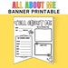 All About Me Banner First Day of School Printable Back to School ...