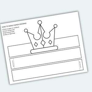 Princess Paper Crown Printable Prince Crown Printable Crown Headband ...