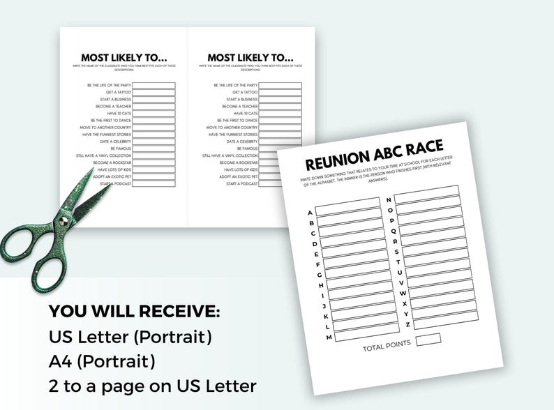 50th Reunion Games Printable Class of 1975 Games Graduated in 1975 ...