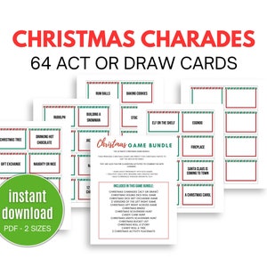 Christmas Charades Cards, Printable Christmas Games, Christmas ...