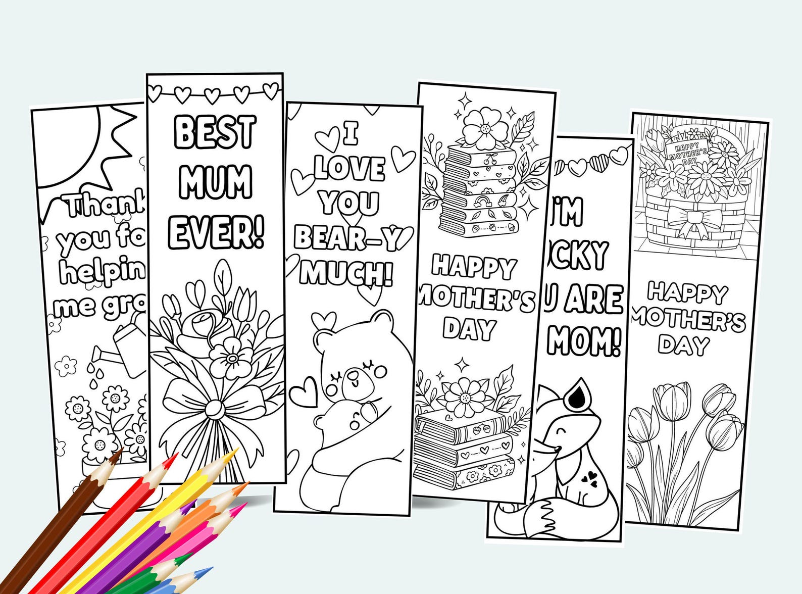 Mother's Day Bookmarks Printable Mother's Day Activity Mother's Day ...