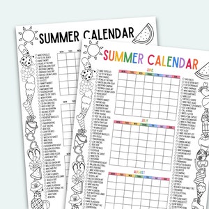 Printable Summer Calendar 2025 Summer Activities Calendar Summer ...