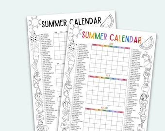 2025 Beach Summer Bucket List Printable Calendar - Etsy