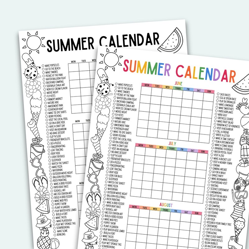 Summer 2024 Calendar - Etsy