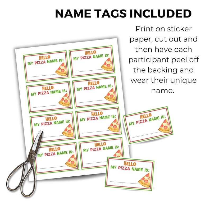 What's Your Pizza Name Party Game Printable Pizza Party Game Pizza Name ...