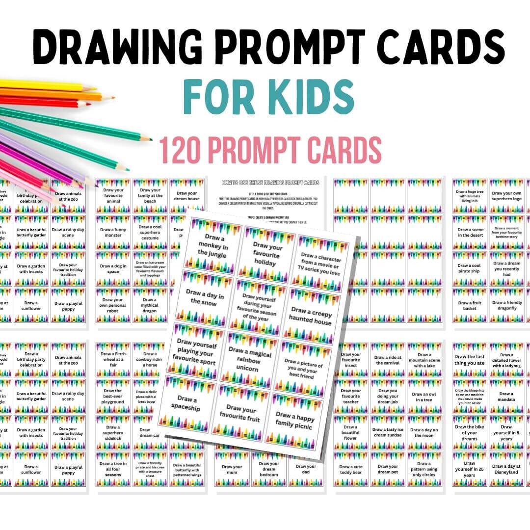 Drawing Prompts for Kids Printable Drawing Prompt Cards Drawing Ideas ...