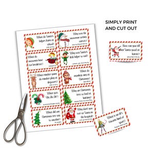 Christmas Joke Cards Printable Christmas Lunch Box Notes Christmas ...