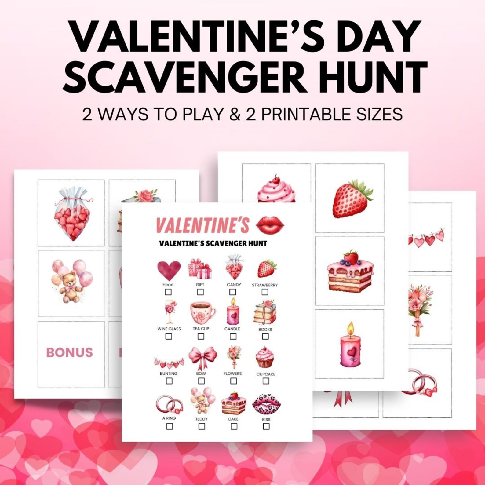 Valentine's Day Scavenger Hunt Printable Scavenger Hunt Valentines Day ...
