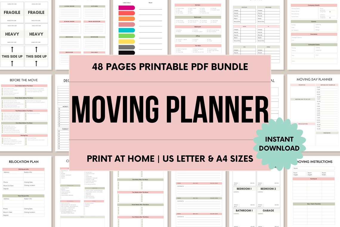 Moving Planner Printable Moving Binder Moving Checklist Moving ...