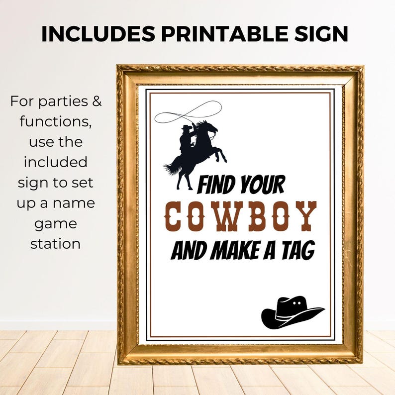 What's Your Cowboy Name Party Game Printable Cowboy Party Game Cowboy ...