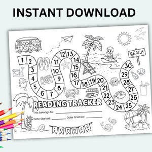 Summer Reading Challenge Reading Tracker for Kids Printable Book ...