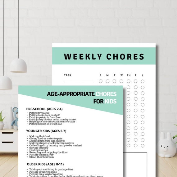 Printable Age Appropriate Chore Charts