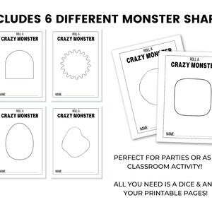Halloween Draw A Monster Game, Printable Halloween Game for Kids ...