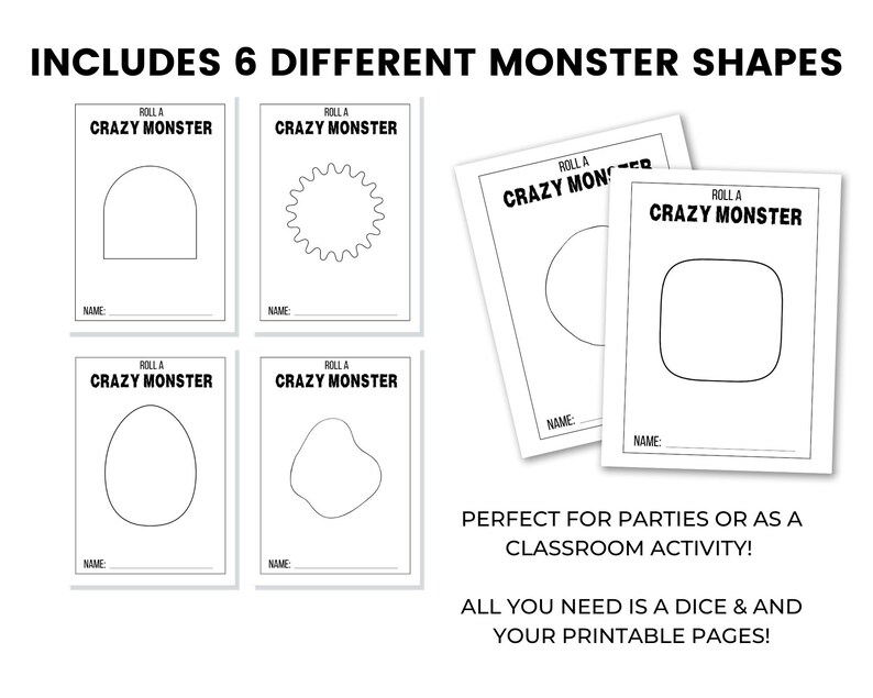 Halloween Draw A Monster Game, Printable Halloween Game for Kids ...