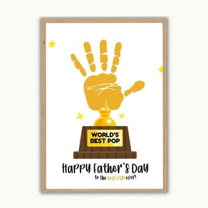 World's Best Pop Father's Day Handprint Art Printable Handprint Craft ...