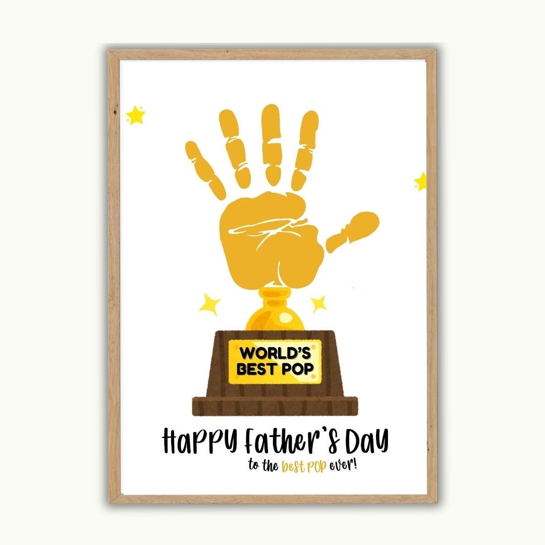 World's Best Pop Father's Day Handprint Art Printable Handprint Craft ...