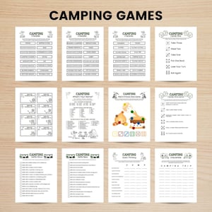 Camping Games Bundle Printable Camping Games Kids Adults Camping ...