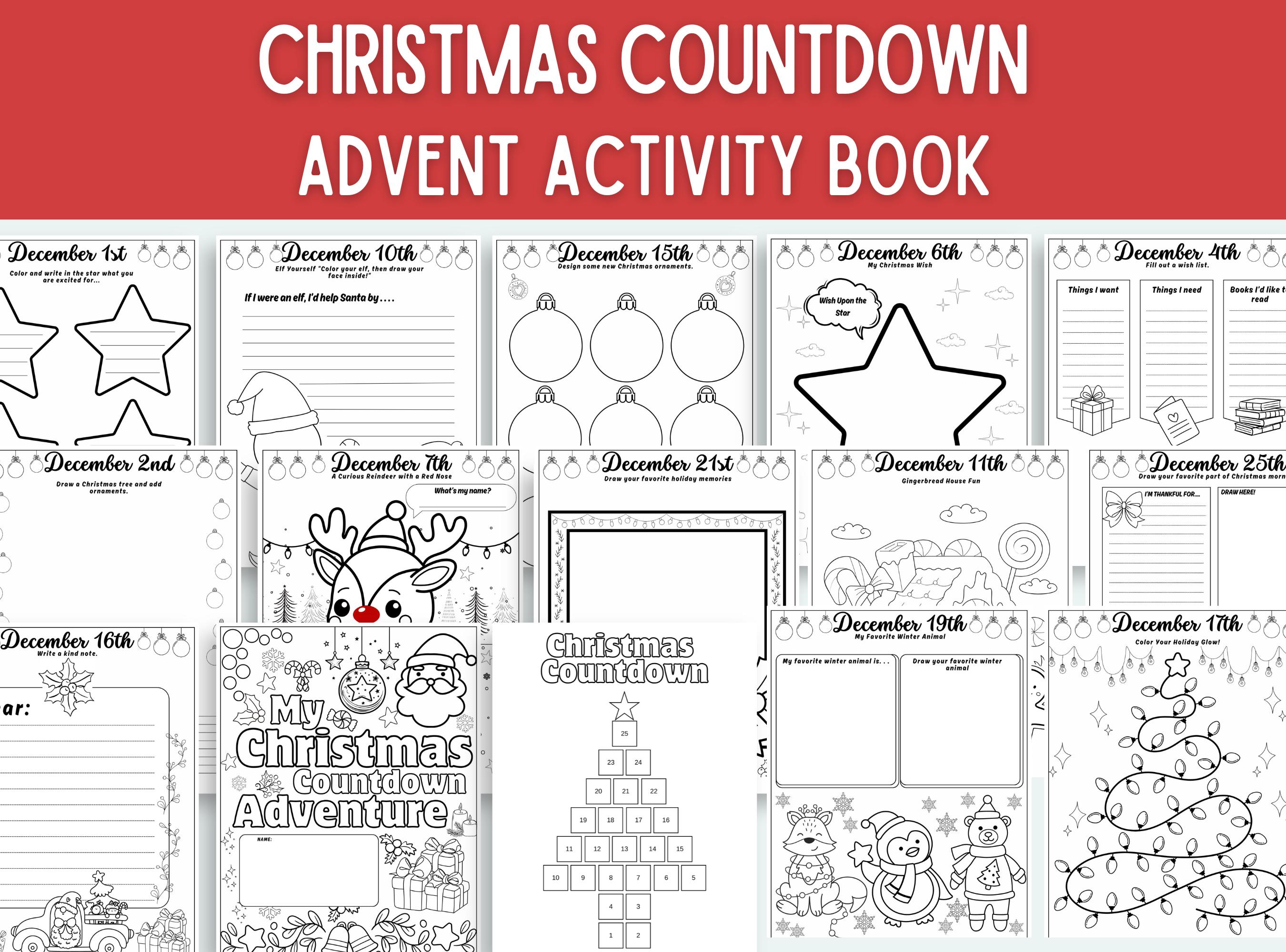 Christmas Countdown Activity Book Advent Activity Book Advent Countdown ...