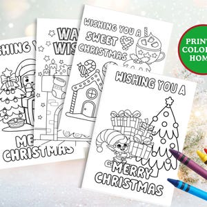 Christmas Coloring Cards for Kids Printable Christmas Cards Christmas ...