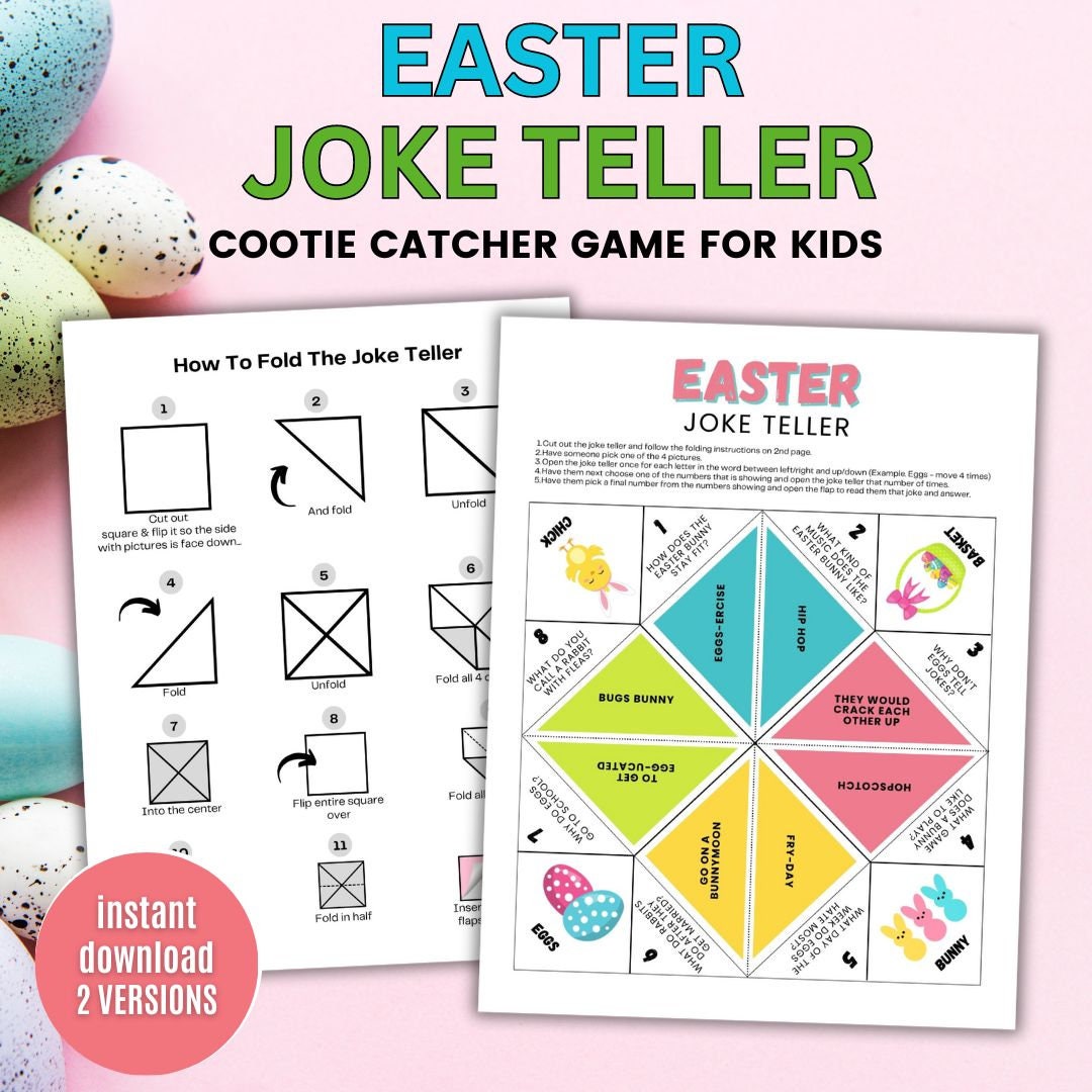 Easter Joke Teller Printable Easter Cootie Catcher Easter Fortune ...