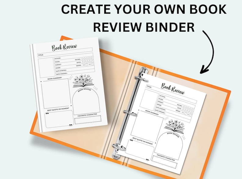 Book Review Template Reading Journal Printable A5 Book Journal Reading ...