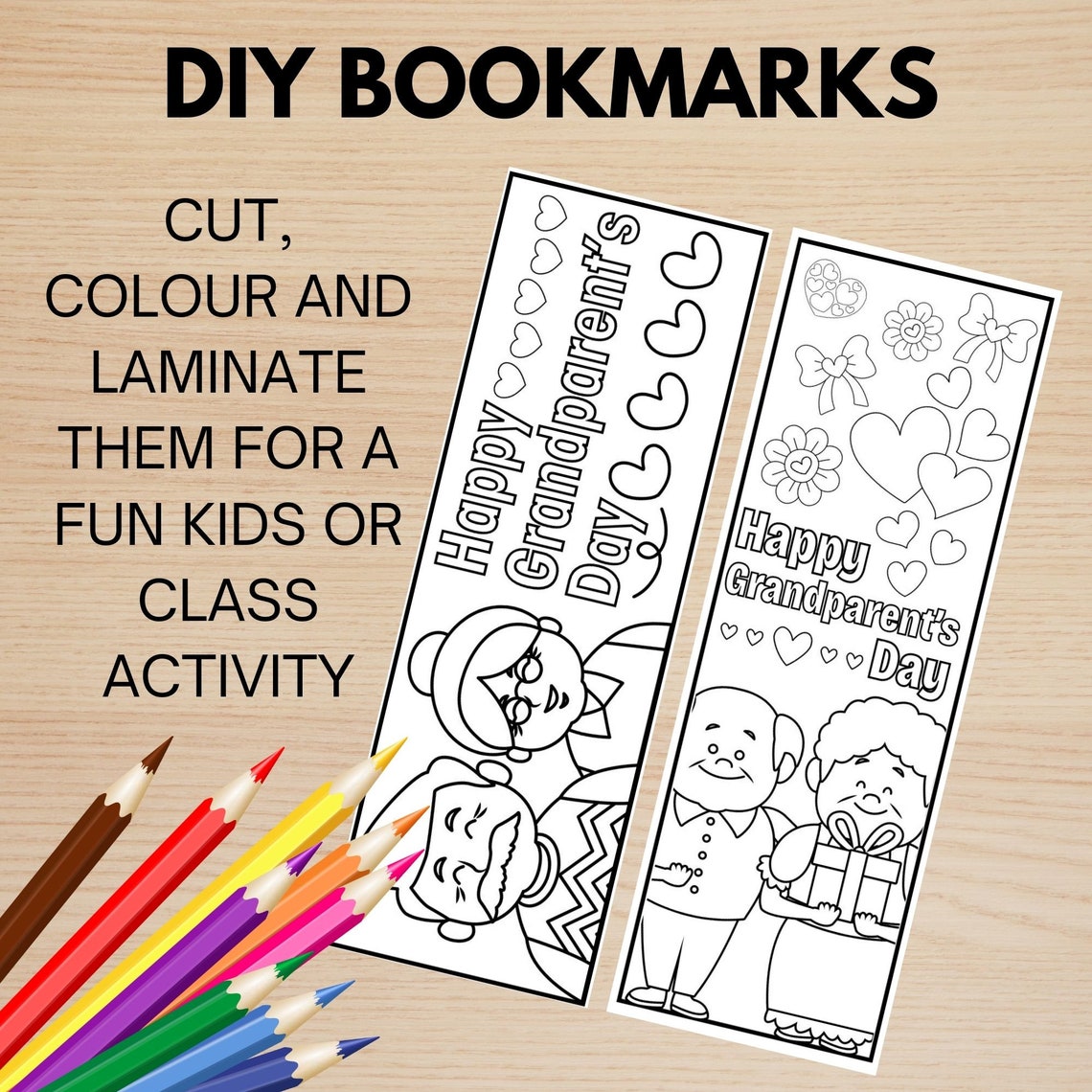 Grandparents Day Bookmarks Printable Grandparent's Day Activity Grandpa ...