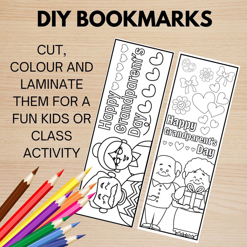 Grandparents Day Bookmarks Printable Grandparent's Day Activity Grandpa ...