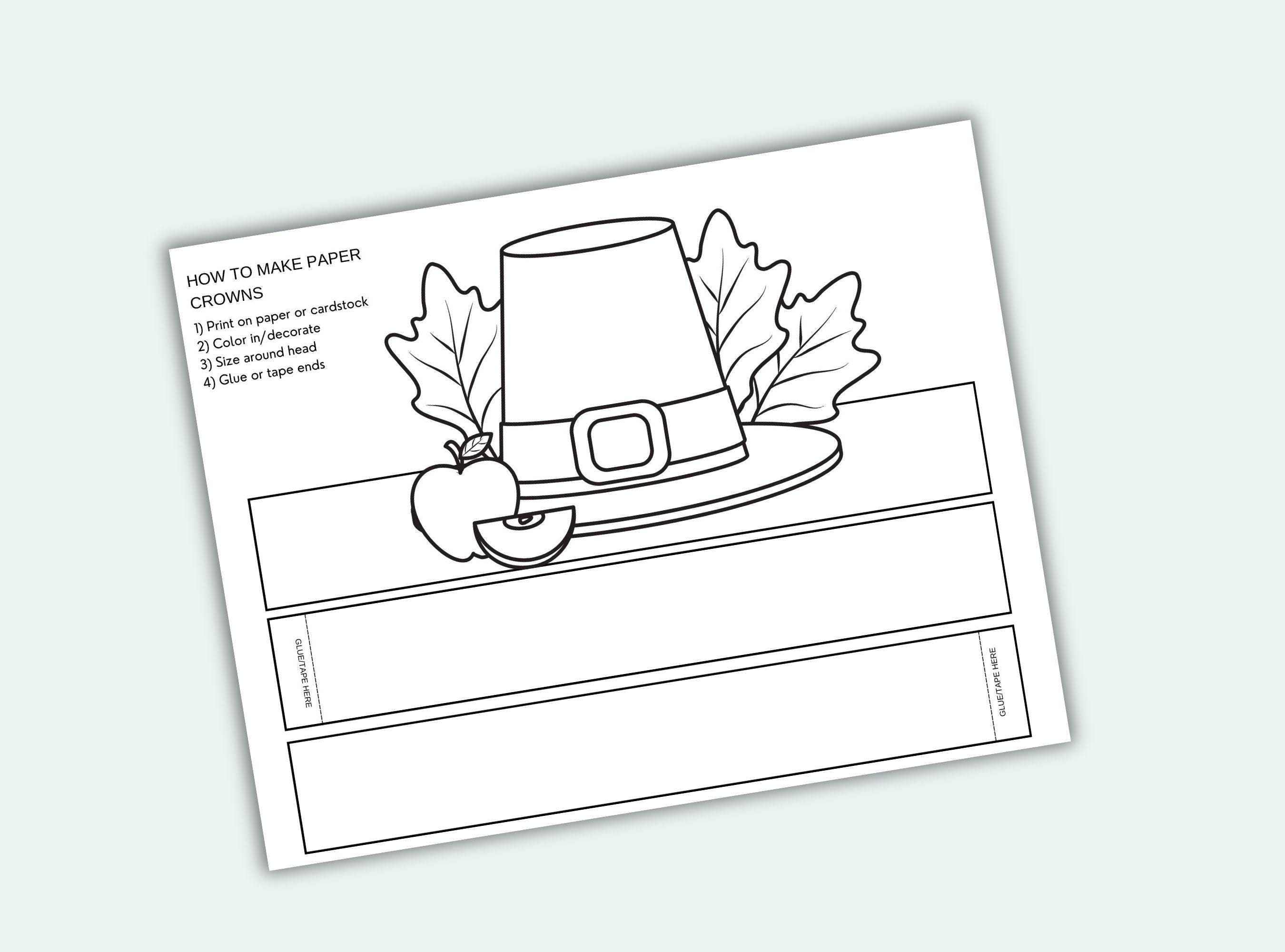 Thanksgiving Paper Crown Printable Thanksgiving Paper Crowns ...
