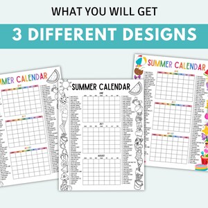 Printable Summer Calendar 2025 Summer Activities Calendar Summer ...