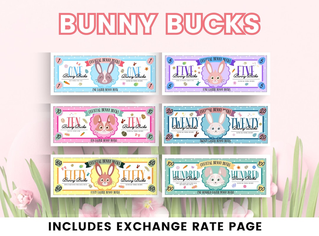Easter Bunny Bucks Printable Bunny Bucks Easter Basket Filler Easter ...
