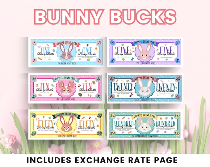 Easter Bunny Bucks Bunny Bucks Printable Kids Reward Bucks Printable ...