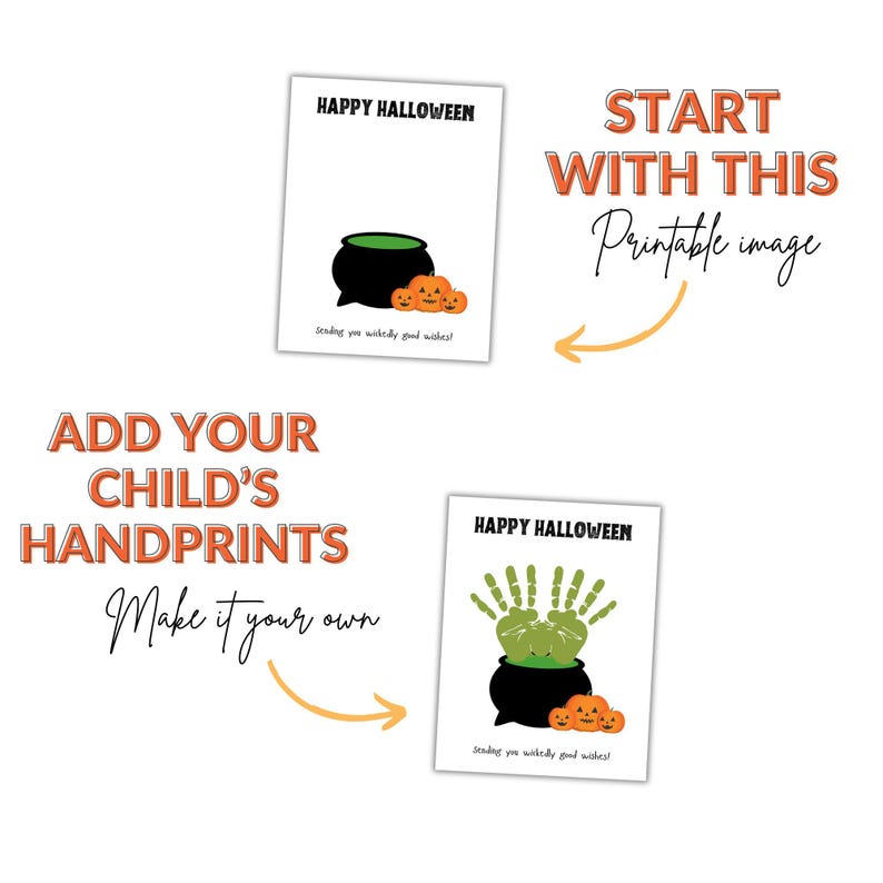 Cauldon Halloween Handprint Craft Activity Printable Halloween ...