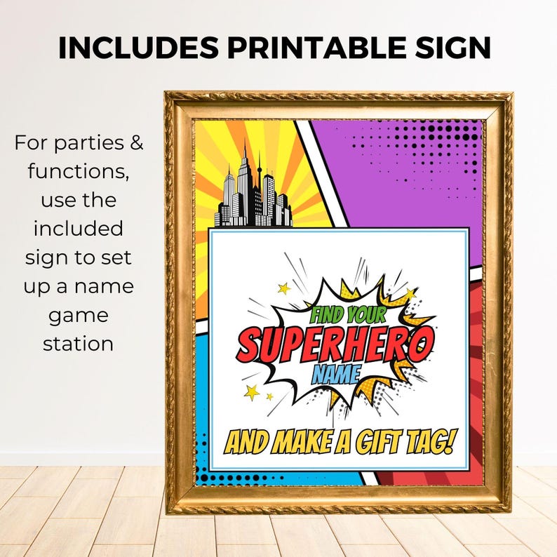 What's Your Superhero Name Party Game Printable Superhero Game ...