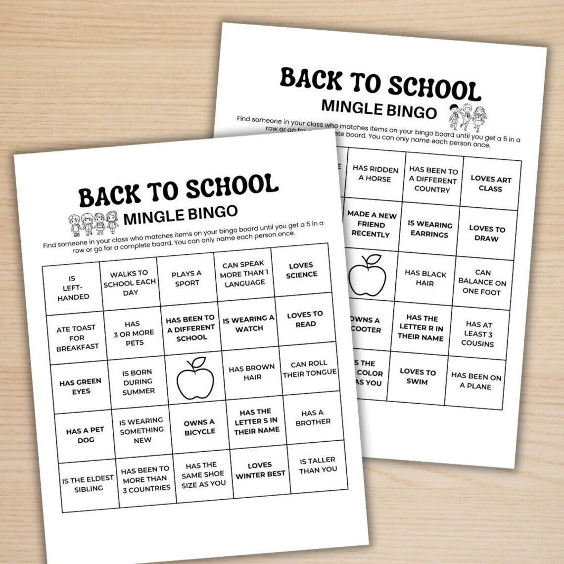 Back to School Mingle Bingo Game First Day of School Activity Printable ...