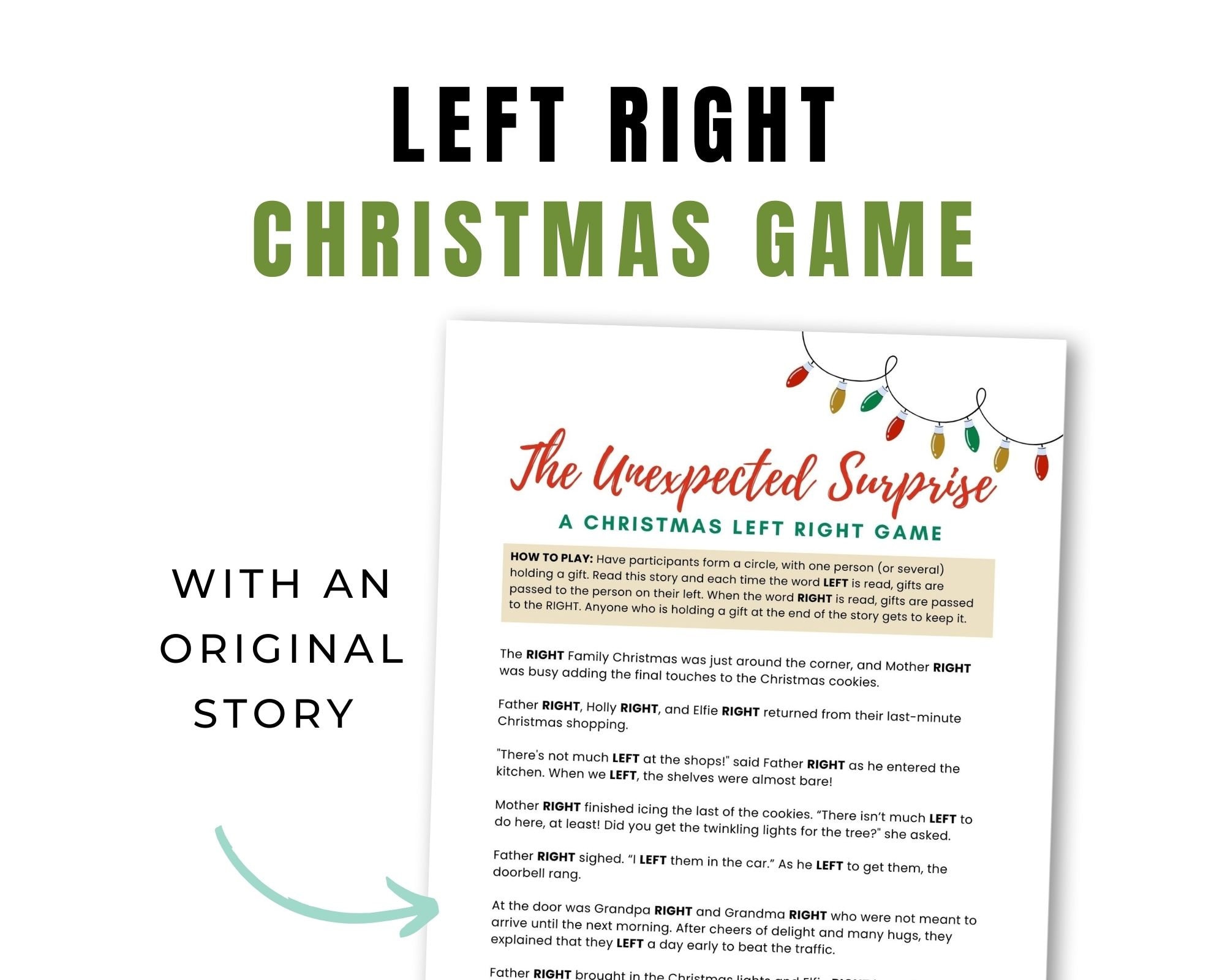 Left Right Christmas Game, Left Right Gift Exchange Game, Christmas ...